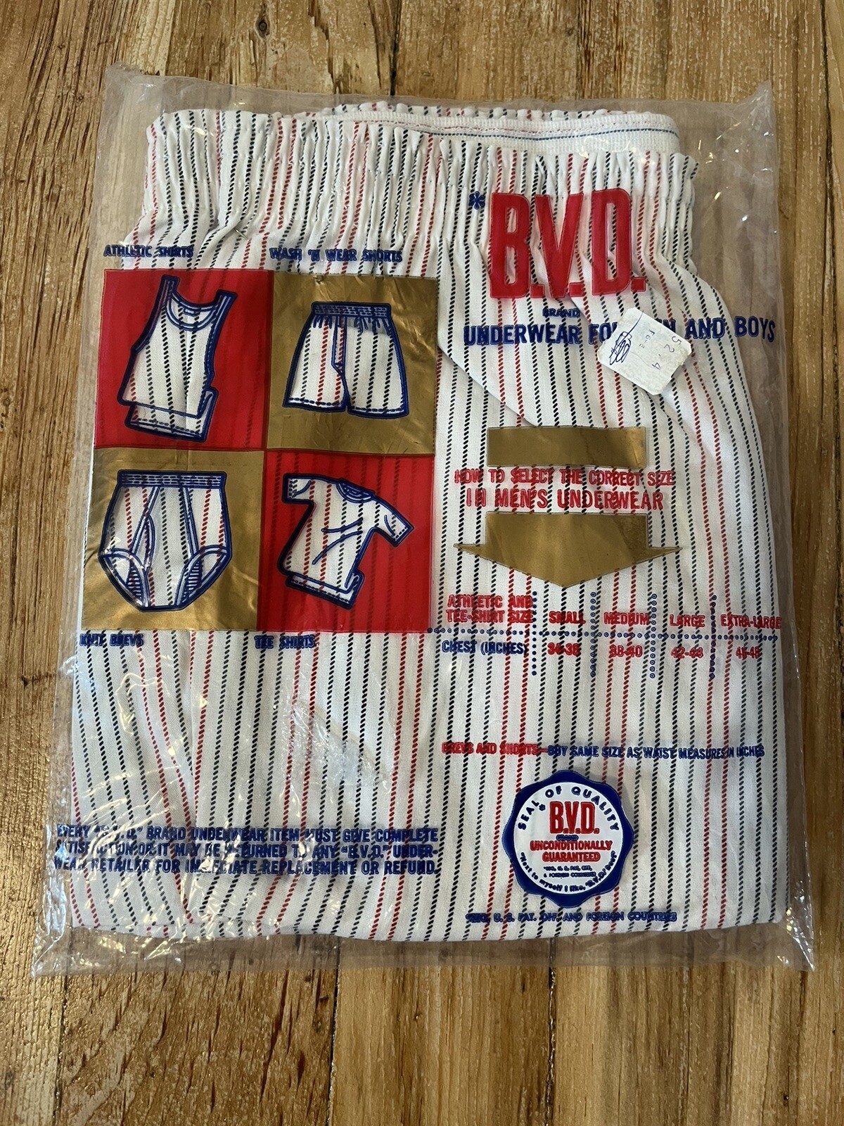 Vintage 50s 60s BVD Mens 44 Underwear New Sealed NOS Boxer Brief Cotton ...