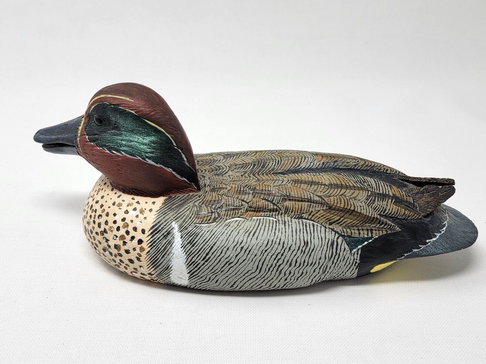 Green Winged Teal Drake Duck Decoy Hand Carved Mike Gleason Perry Hall ...