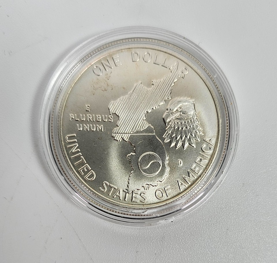 1991 Proof Korean War 38th Ann. Commemorative Silver Dollar 90% Silver ...