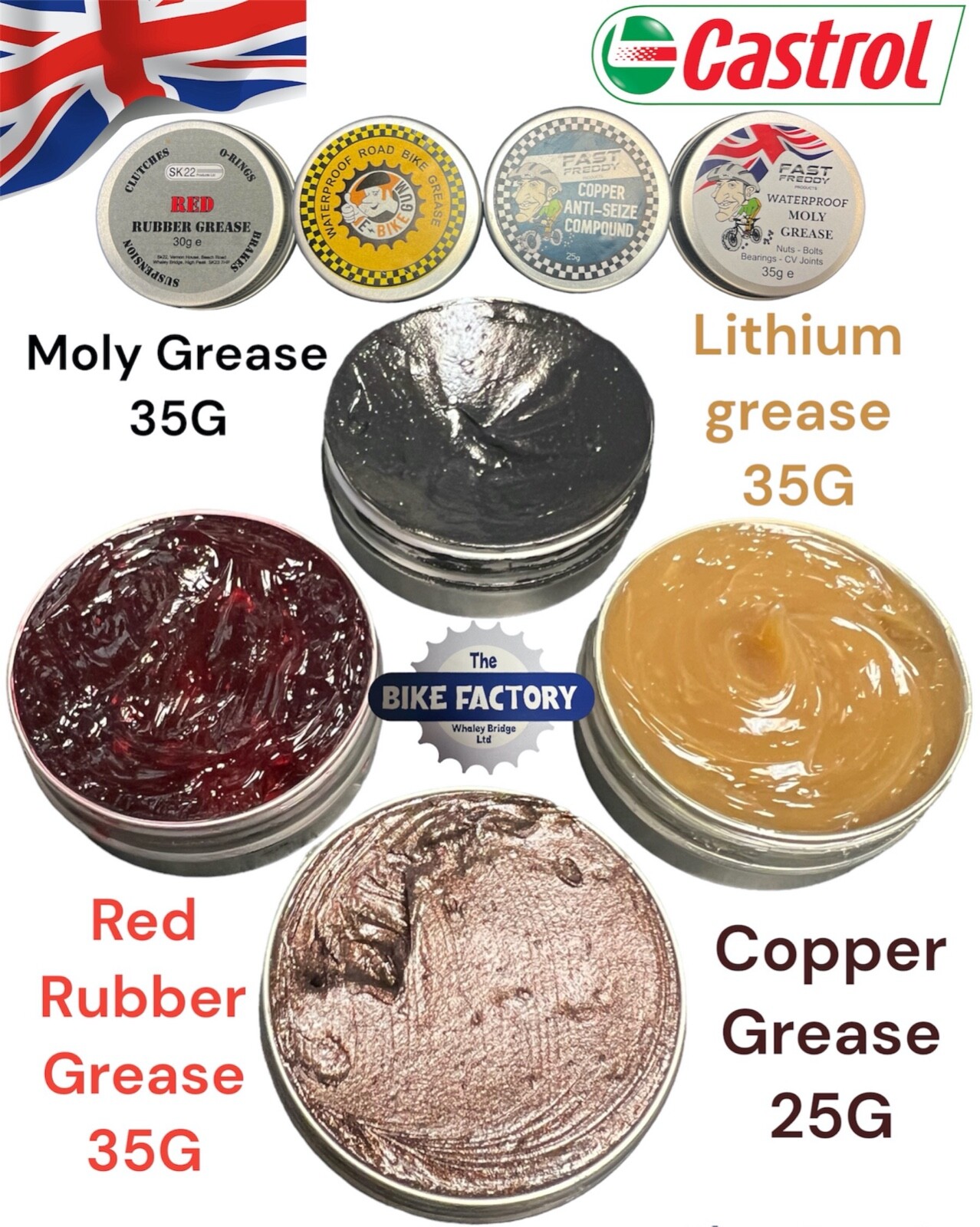 Choice of: Red Rubber Grease Lithium Copper Moly Brake Calliper Seals ...