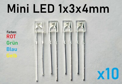 LED 1x3x4mm Farbauswahl Miniatur Mini Micro Leuchtdioden Klar | eBay.de