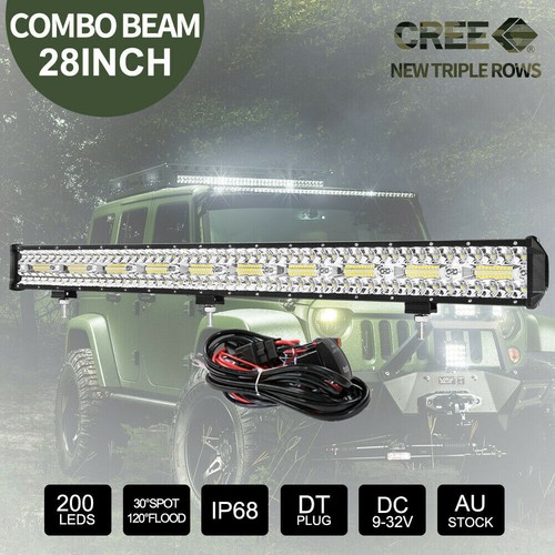 28inch 228000LM CREE LED Light Bar SPOT FLOOD Driving Offroad 12V ...