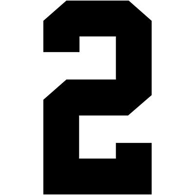 Varsity Number 2 Decal Sticker Vinyl Window College Athletic Letters ...