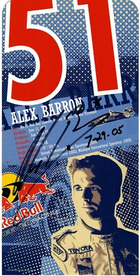 Alex Barron Signed Red Bull 5.5x11 Racing Promo 8x10 Photo | eBay