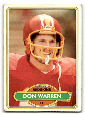 1980 Topps #371 Don Warren VG/EX Very Good/Excellent RC Rookie Redskins ...