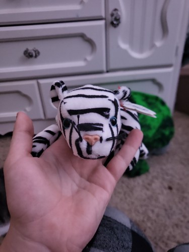 TY Beanie Baby - BLIZZARD the White Tiger (9 inch) - MWMT's Stuffed ...