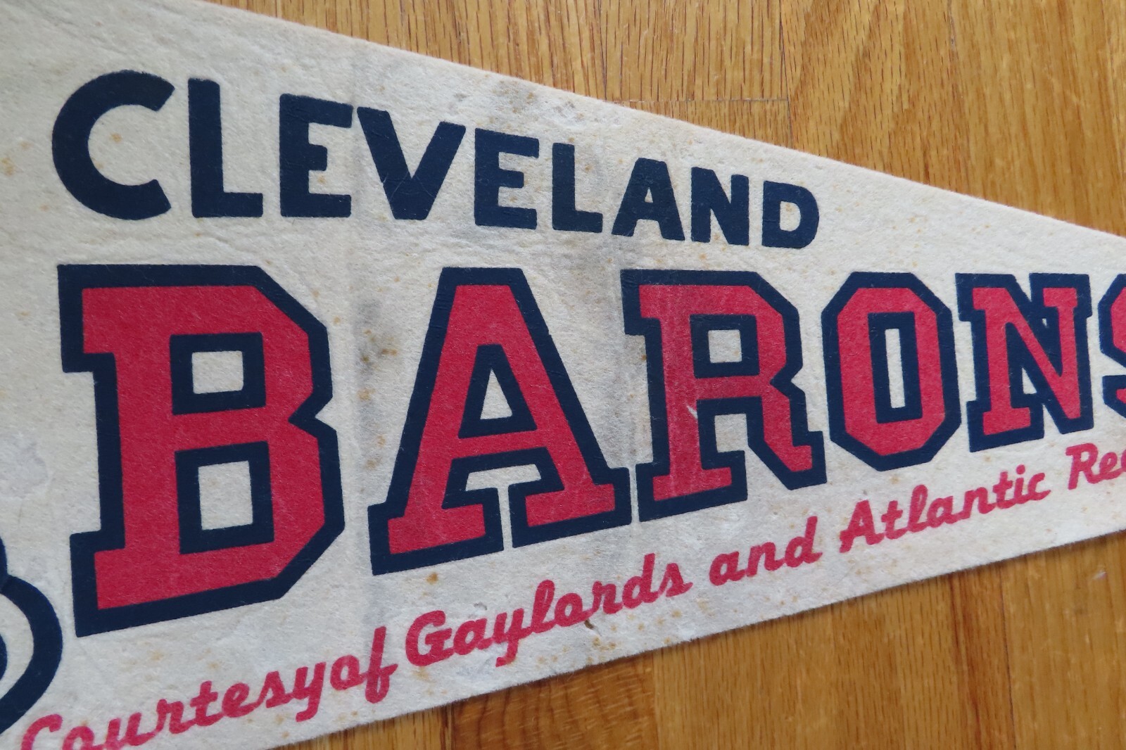 Vintage CLEVELAND BARONS Gaylords & Atlantic Records 30" Pennant GERRY ...