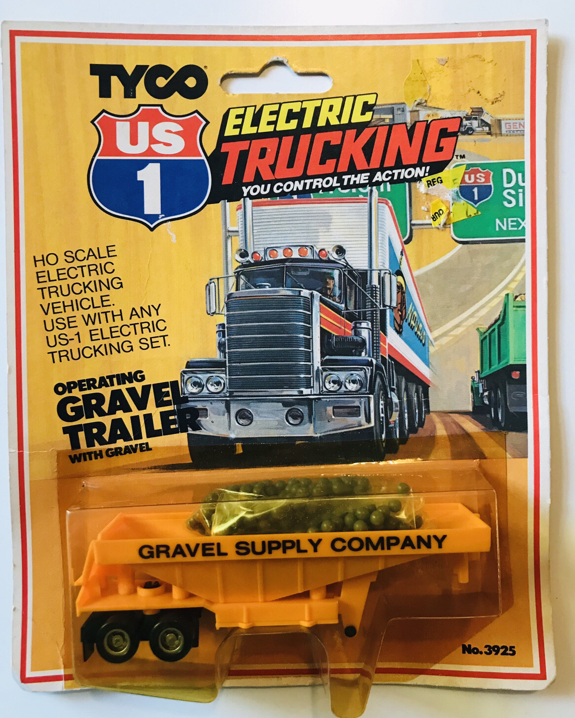 Tyco US1 Gravel Supply Co.Trailer, Yellow, Electric Trucking, #3925 | eBay