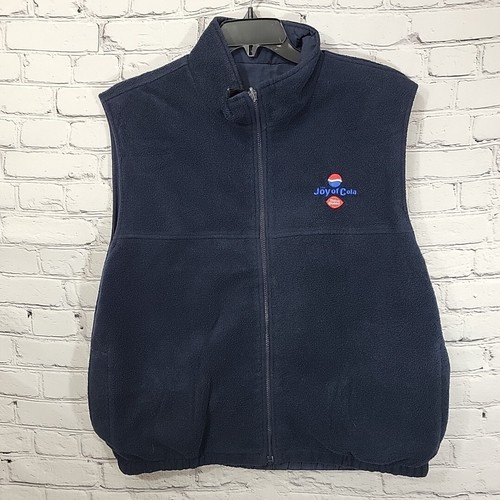 Fleece Reversible Vest Dairy Queen Pepsi Joy of Cola Blue Mens L | eBay