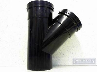 4" 110mm Soil Y Piece 45DEG Tee 45° Branch Black | eBay UK
