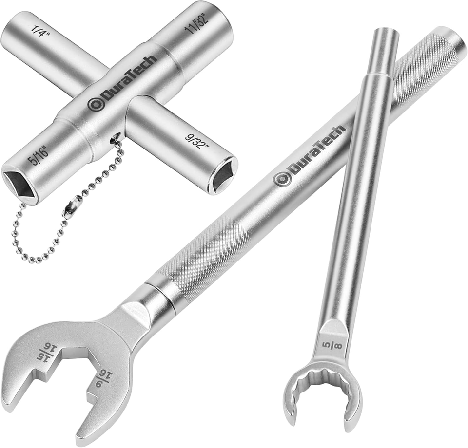 3-In-1 Plumber Wrench & 4 Way Sillcock Key, 2-Pack, for Valve, Faucet ...