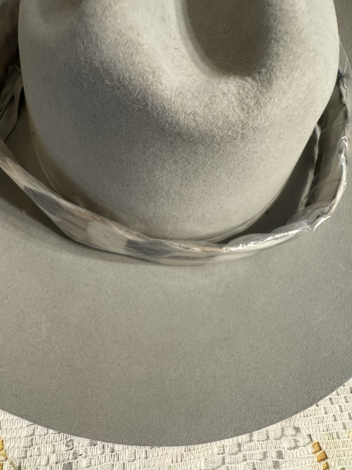 Vintage Resistol 5X Beaver Hand Creased Lt Gray Cowboy Hat Size 7 ...