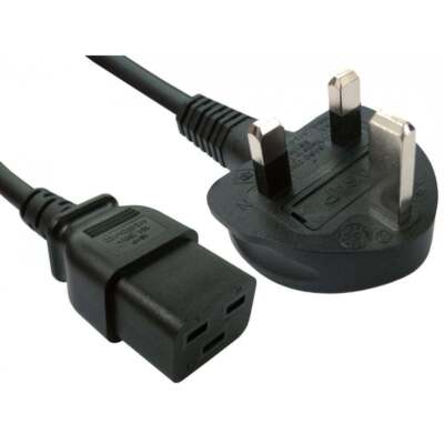 C19 UPS Power Cable Lead UK 3 Pin Plug to International IEC Mains ...