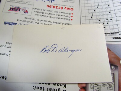 Bob Dillinger autographed index card | eBay
