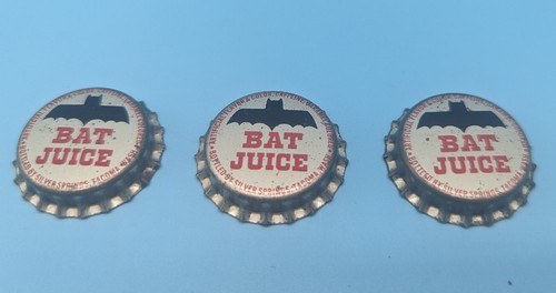 3 vintage unused Bat Juice cork lined soda Cola bottle cap Halloween ...
