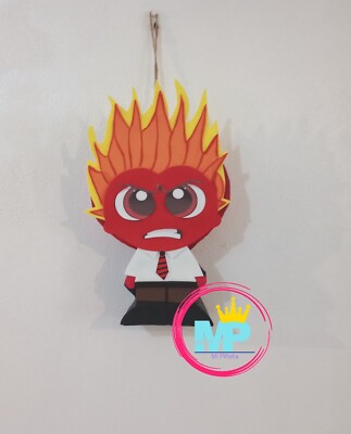 Anger mini piñata. Inside Out Party Centerpiece. Inside Out Party ...