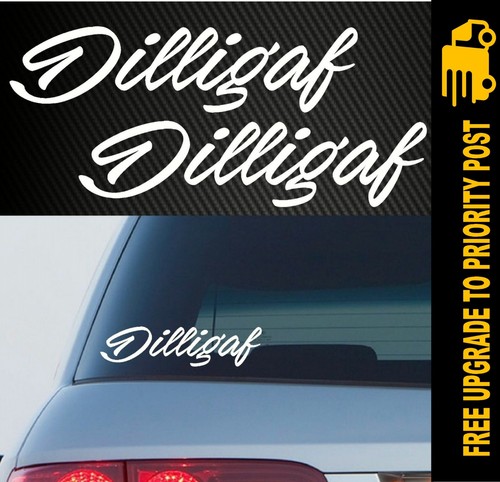 2x DILLIGAF Sticker Decal Funny Joke Aussie 4x4 4WD Car Ute | eBay ...