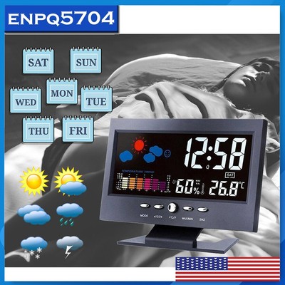 New 2024 Alarm Clocks Electronic Calendar Day Date Temperature Humidity ...