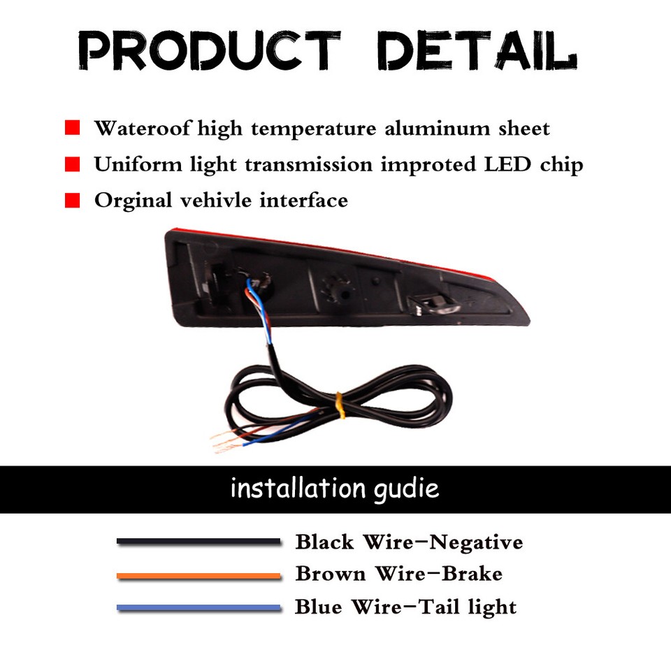 2PCS Red Lens LED Rear Bumper Brake Tail Lights For 2016-2020 Lexus ...