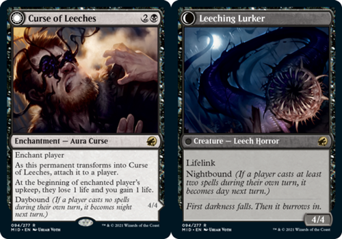 x1 Curse of Leeches // Leeching Lurker R MTG Innistrad: Midnight Hunt M ...