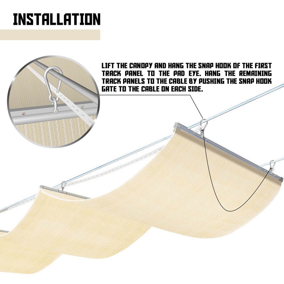 4' Retractable Canopy Cover Wave Shade Shelter Outdoor Yard Awning w ...