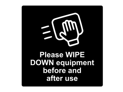 Please Wipe Down Equipment Before and After Use Sign Adhesive Sticker ...