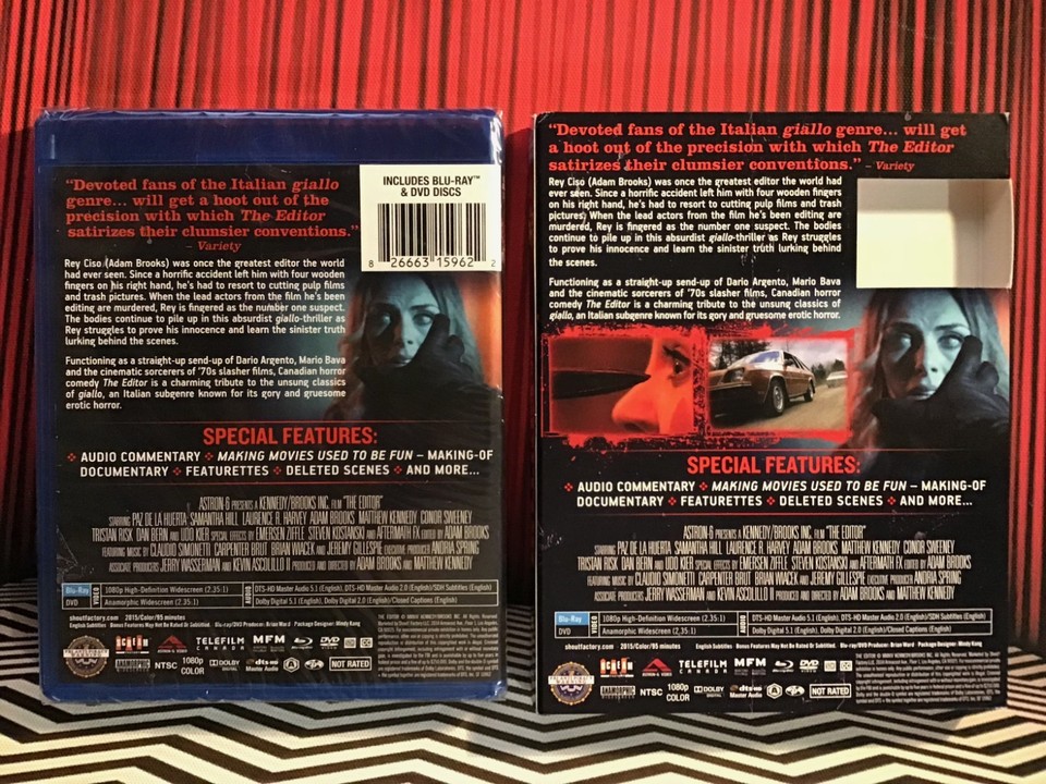 THE EDITOR *NEW/Sealed* Blu-ray & DVD + SLIPCOVER. Reg 'A'. SCREAM ...