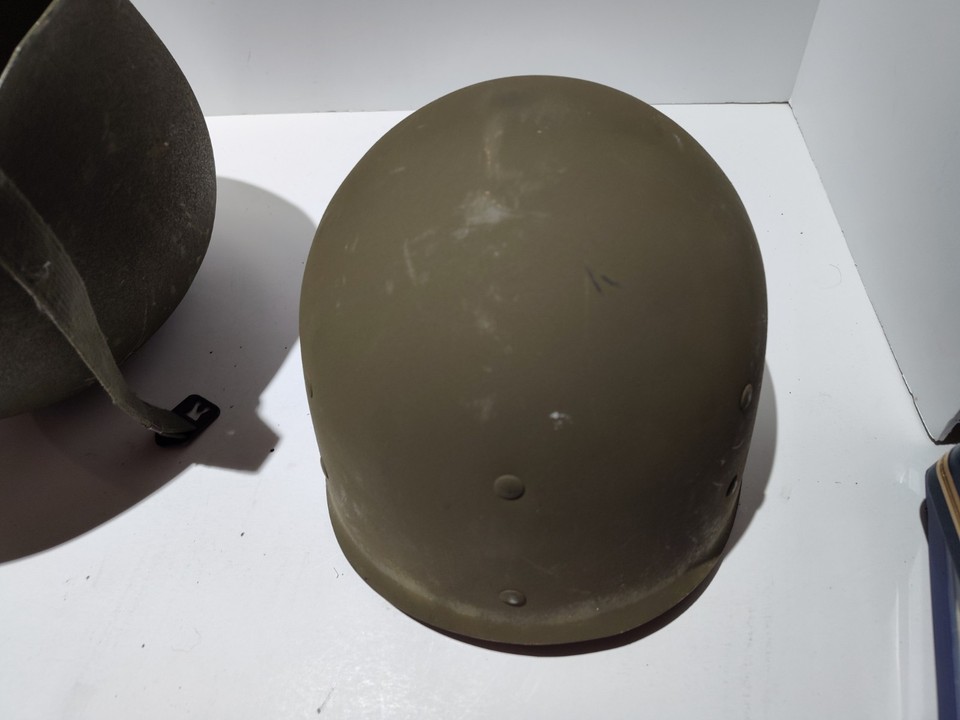 WW2 M1 Helmet Steel Pot Front Seam Swivel Bale W/original Westinghouse ...