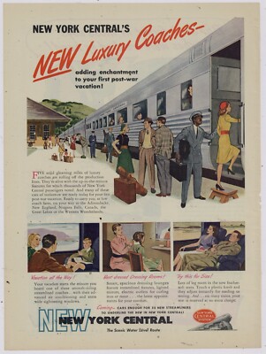 1946 New York Central Railroad Ad: Scenic Water Level Route - The ...
