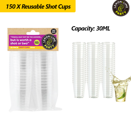 150 x Reusable Shot Cups Mini Cocktail Wine Taste Sample Drink Cup ...
