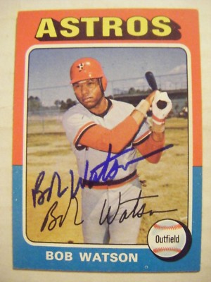 BOB WATSON d signed ASTROS 1975 Topps baseball card 227 AUTO ...