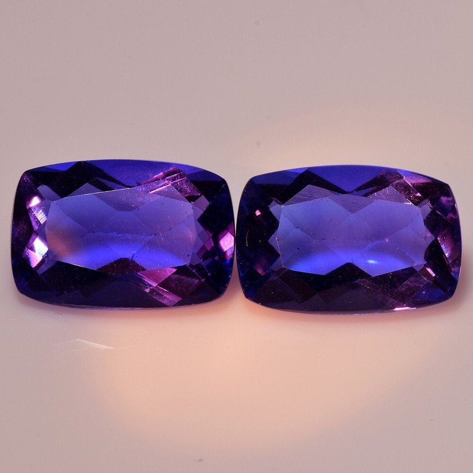 8.66Ct 12x8 Perfect Pair Stunning Beautiful AAA Color Change Fluorite ...