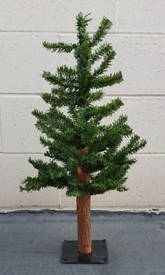 ALPINE CHRISTMAS TREE PAIR 3 or 4 FT ARTIFICAL FLORAL WOOD TRUNK NIB | eBay