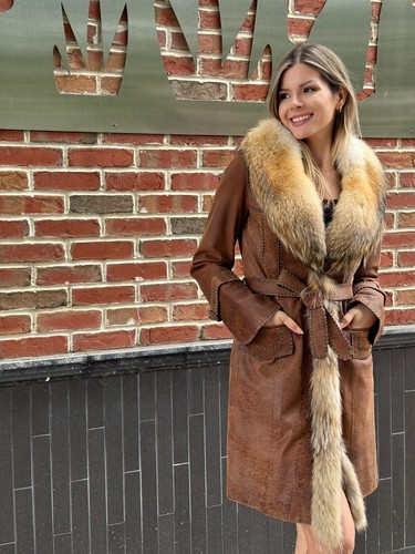 BrandNew Women's Genuine Lambskin Brown Jacket With Real Fox Fur ...
