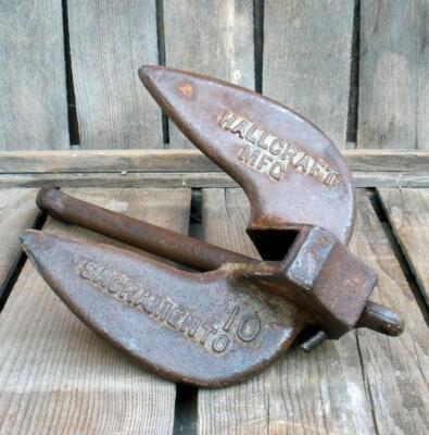 Vintage HALLCRAFT #10 Boat Anchor Sacramento CA 12 Lb Nautical Cast ...