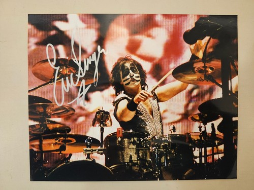 KISS Eric Singer Signed Autographed 8 x 10 Silver Ink ESP Alice Cooper ...