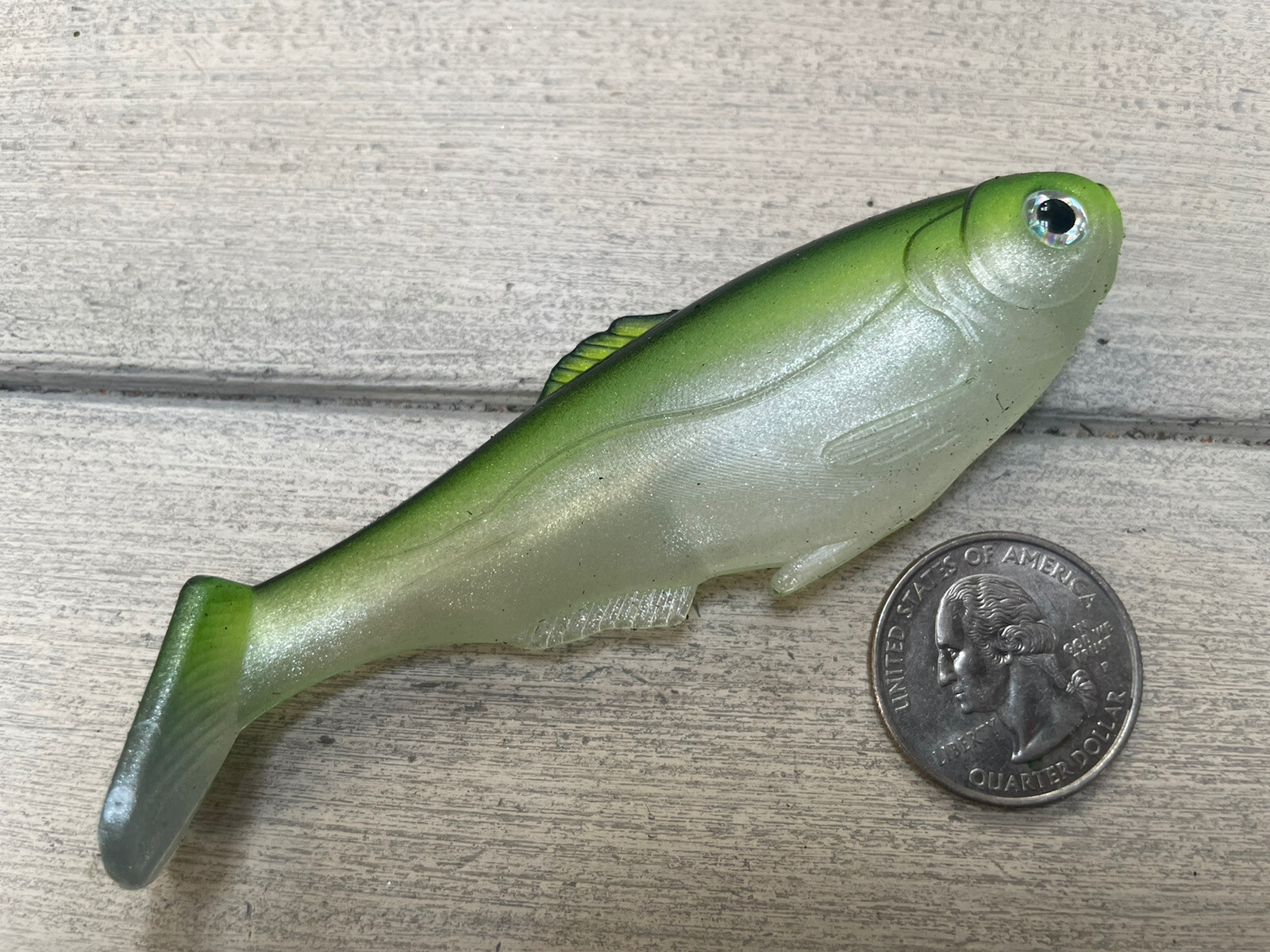 Weedless Swimbait 4” Color Chartreuse Shad Lot Of 2 Baits | eBay