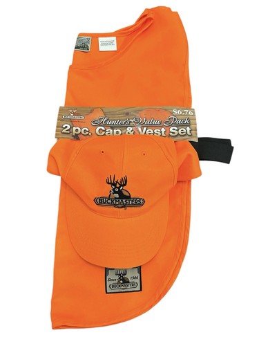 Buckmasters 2 Piece Vest & Hat Set Orange One Size New | eBay