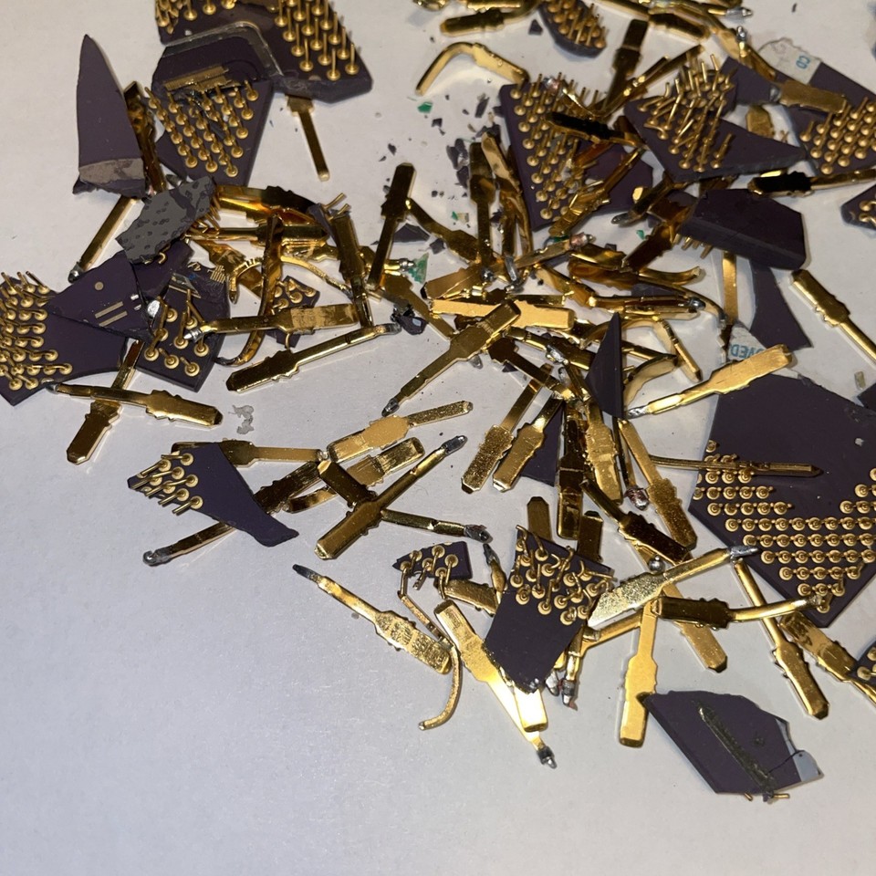 Scrap Gold Fingers Pins CPUs Gold Recovery Old Ceramic Double Sided 9.8 ...