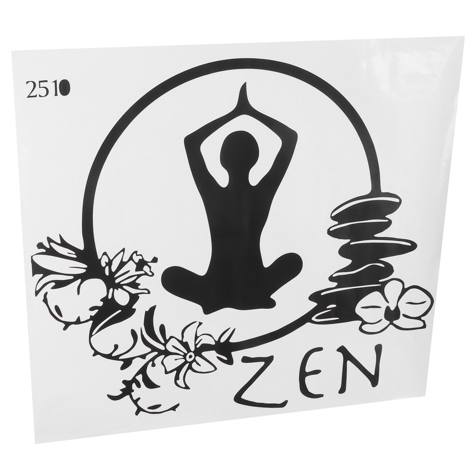 Zen Yoga Pattern Sticker PVC Meditation Wall Decal Bedroom Home ...