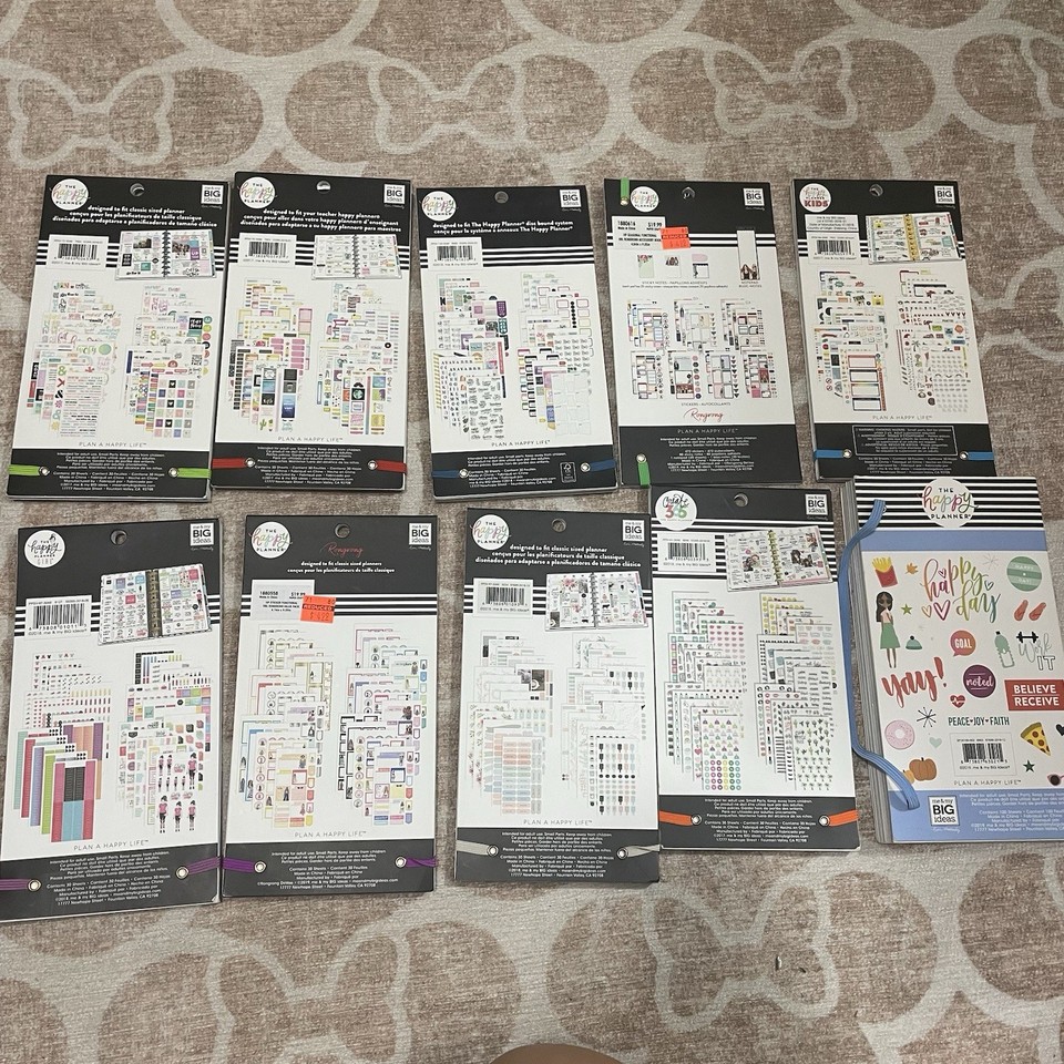 Happy Planner Sticker Book Lot 10 Books 95+% Complete Thousands Of ...