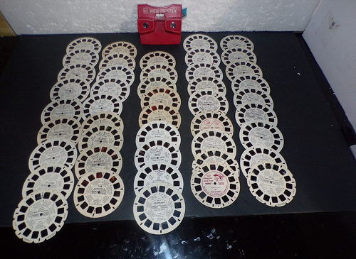 45 Vintage GAF View Master Reels w/Viewer Cartoons, Travel, Batman ...