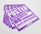Posted Sign Purple Private Property for outdoors - 11" x 11" 100 per ...