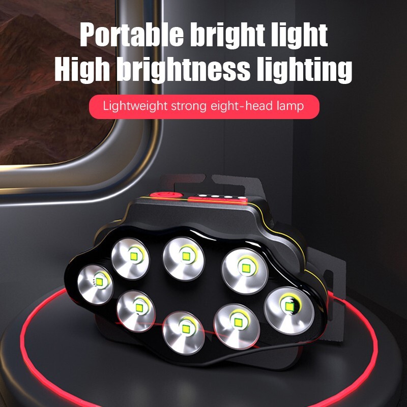 Luz de bicicleta superbrillante de 8 LED, recargable por USB Rotable ...