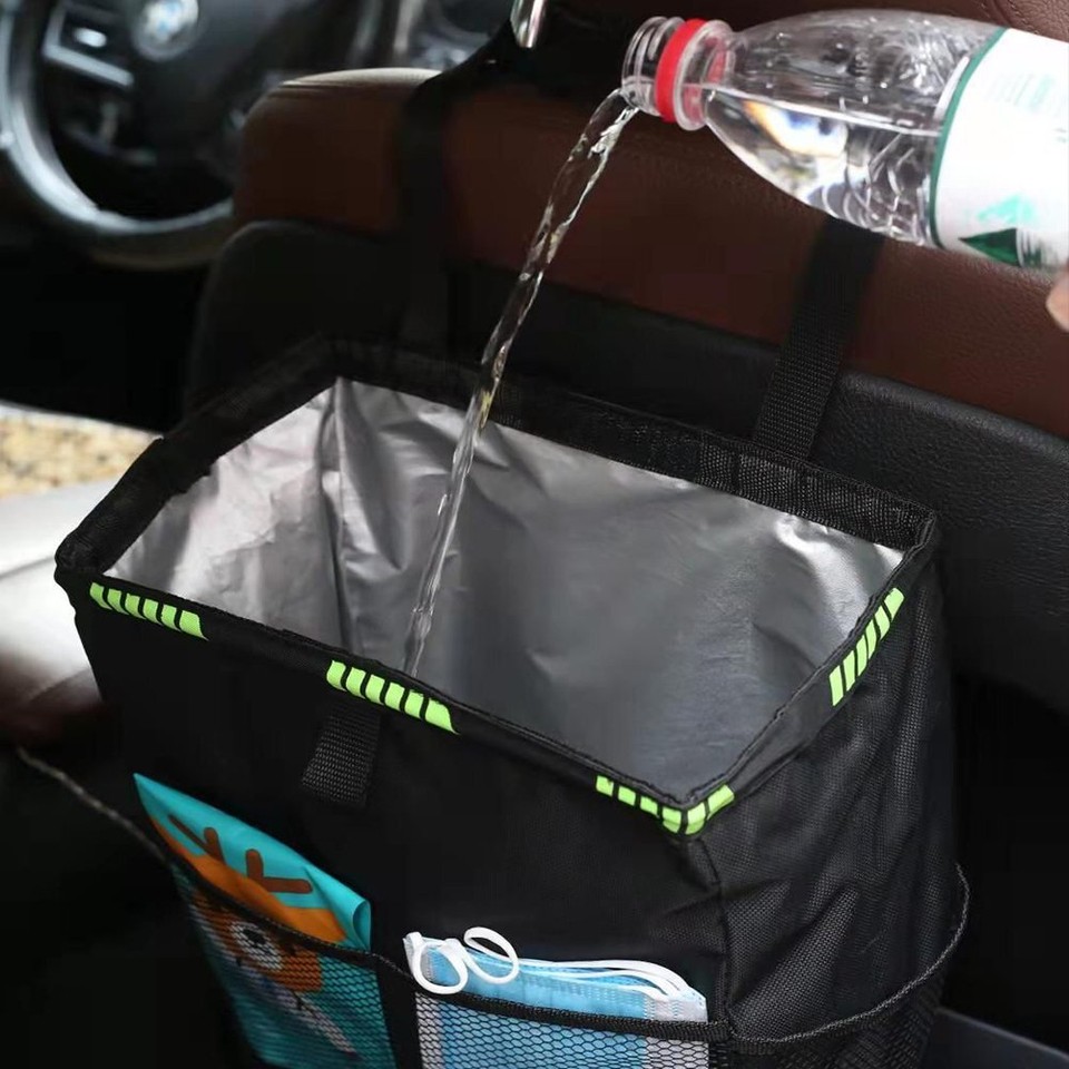 Auto Car Waterproof Trash Bag Litter Bin Can Garbage Waste Storage Fast ...