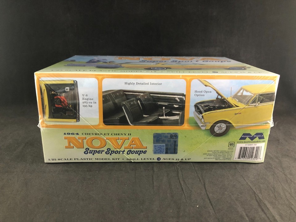 Moebius 1964 Chevrolet Chevy II Nova Super Sport Coupe 1:25 Scale Model ...