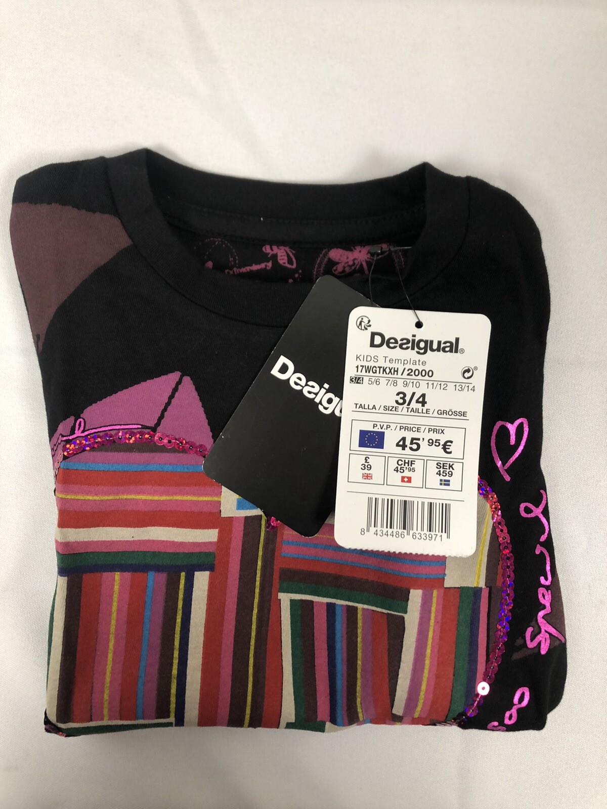 T-Shirt Child Desigual 100% Cotton Ref 17WGTKXH Size 3/4ans Multicolour ...