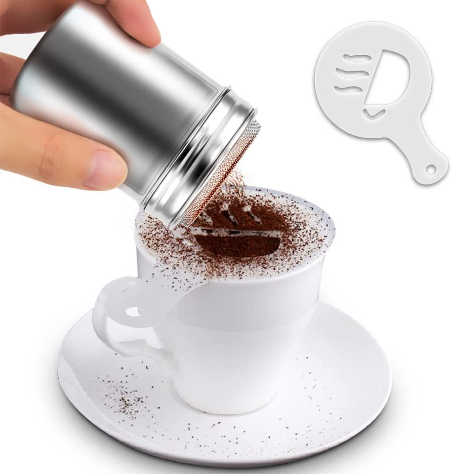 3 Pack Stainless Steel Powder Shaker, Suger Shakers Coffee Cocoa ...
