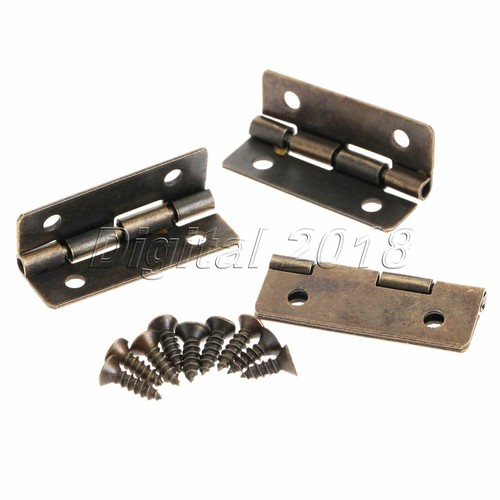 12Pcs Antique Brass Chest Gift Case Wooden Music Box Cabinet Hinges ...