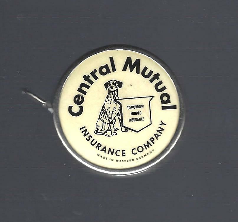 VINTAGE CENTRAL MUTUAL INSURANCE CO. DALMATIAN DOG TAPE MEASURE - W ...